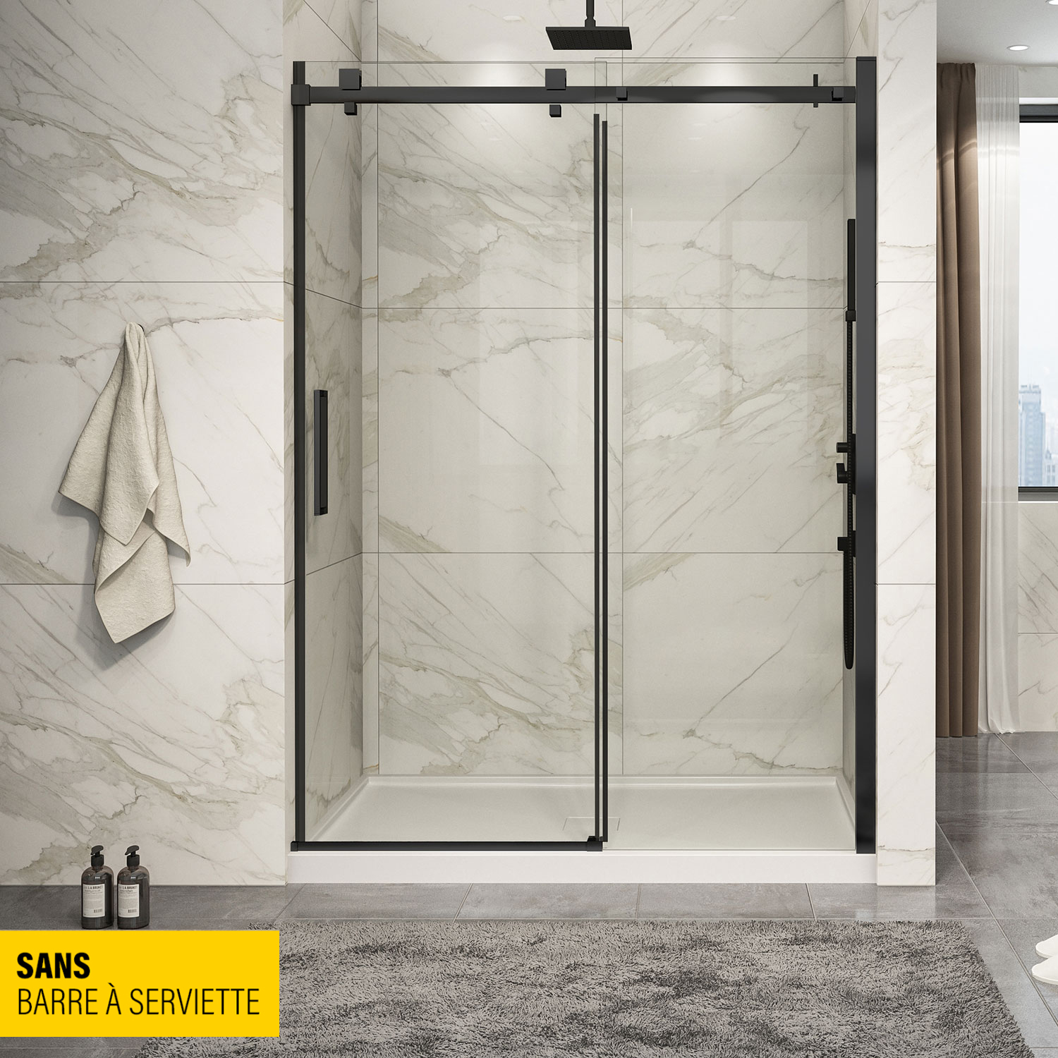 Base de douche Slate 60 x 32, en alcôve, en blanc